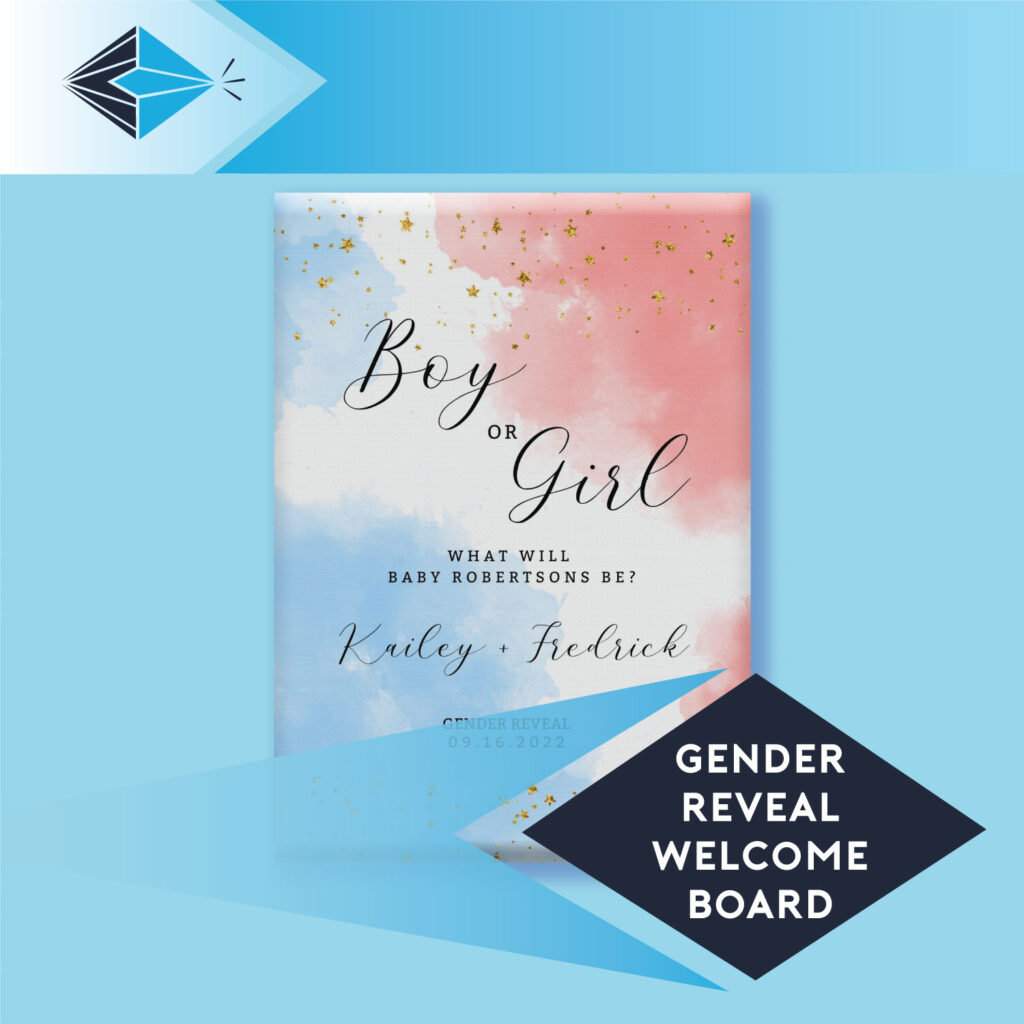 Gender Reveal Welcome Board - Gender Reveal - PrintbyMagic Gender Reveal Welcome Board - Gender Reveal - PrintbyMagic